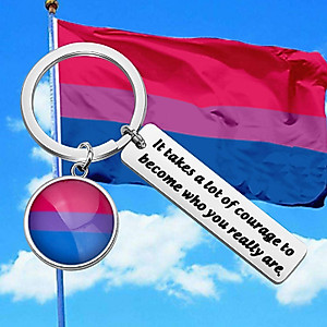 SEIRAA Bisexual Pride Keychain It Takes a Lot of Courage to Keychain Bisexual Pride LGBTQ Gifts (Bisexual Keychain)