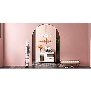 JiuZhuo Minimalist 54.3 Inches 10-Light Glass Globe Shade Sputnik Kitchen Island Light in White,Metal, Glass Shade Linear Pendant Light