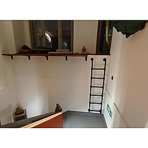 Fire/Basement Escape Ladder – Ladders for Egress Basement Window Well Covers Outside, Small Ladder for Fire Emergency Home Safety, Ladder for Egress Window Wrought Iron, Loads 330lbs (S