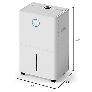 1500 Sq.ft Dehumidifier for Basement, PlUSCENT 21 Pints Quiet Dehumidifiers for Home, Large Room, Bedroom with Drain Hose, Smart Humidity Control & Monitor, 3 Operation Modes, 24H Timer, Auto Defrost
