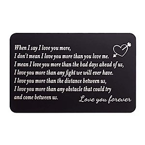 Personalized Engraved Wallet Card Insert for Husband Boyfriend - I Choose You - Romantic Custom Love Message Metal Card for Him from Wife Girlfriend for Birthday Christmas Valentines Anniversary Day