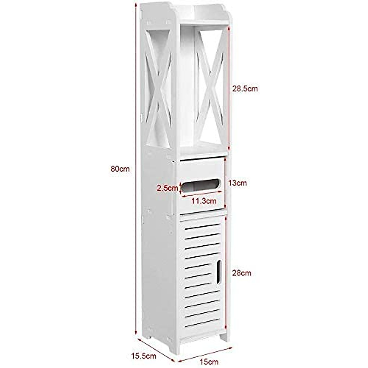 Bathroom Cabinet, Bathroom Storage Corner Floor Cabinet Modern White Wood Cupboard Shelf Tissue Storage Rack Toilet Towel Storage Shelf Organizer Cupboard Shelf , 31.5 x 6.1 x 5.9 in