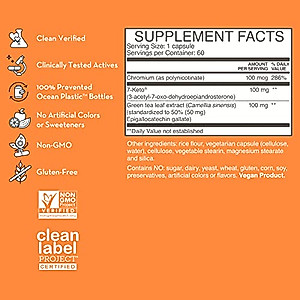 HUM Ripped Rooster - Natural Green Tea Fat Burner Supplement to Boost Metabolism & Control Cravings - 7 Keto DHEA + Chromium Polynicotinate to Support a Healthy Diet & Weight Management (60 Capsules)