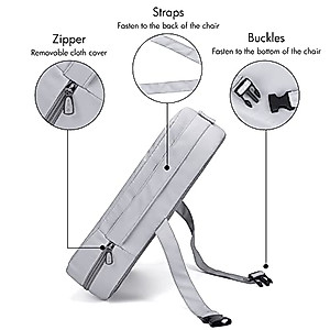 E1F1NN DOT Toddler Booster Seat for Dining Table, Portable Kids Booster Seat with Safety Buckles, High Cushion for Travel with Non-Slip Bottom (Gray)