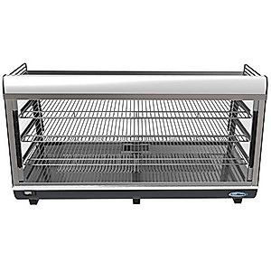 KoolMore - HDC-6C Commercial 48" Countertop Food Warmer Display Case Merchandiser with LED Lighting and Front Sliding Door - 6.5 cu.ft.,Black