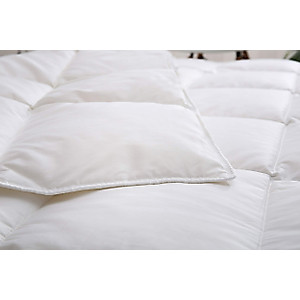 Baby Crib Comforter/Duvet/Blanket All Season 100% Natural White Goose Down Filled,Noiseless 500 Thread Count 100% Cotton Fabric 750+Fill Power (White, 41x48in)