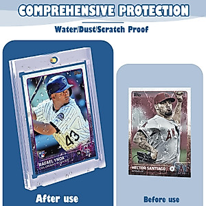 4ct Magnetic Card Holders for Trading Cards, 35pt Acrylic Baseball Card Holders with 4 Card Stands Card Protector Hard Plastic Fit for YuGiOh, MTG and Sport Cards (4)