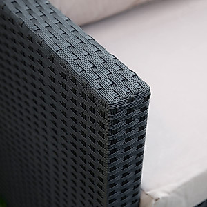 Barton 2 Person Madison Sofa Set Love Seat w/Cushions Outdoor Patio Wicker Rattan Furniture Space Saving