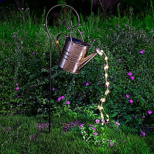 Garden Decor Solar Lights Outdoor Watering Can Decoration Hanging Lantern Waterproof for Lawn Patio Garden Courtyard Yard Pathway Walkway Outdoor Gardening Gifts, Grandma Mom Birthday Gifts Women