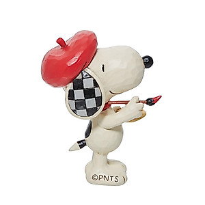 Enesco Jim Shore Peanuts Mini Snoopy Artist Figurine 3.2 Inch Multicolor