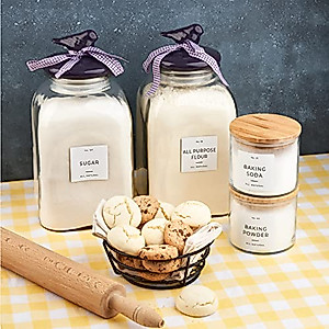 202 Kitchen Pantry Labels for Food Containers - Preprinted Stickers for Food Containers, Storage Bins, Jars and Canisters. Labels for Organizing Kitchen Pantry(with Permanent Pen and Position Guide)