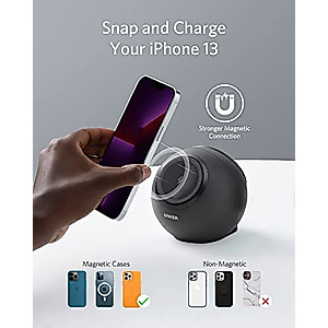 Anker Magnetic Desktop Charging Station(MagGo), 637 Magnetic Wireless Charger for iPhone13/12, 8-in-1 Power Strip with 3 AC,2 USB A,and 2 USB C,Max 65W Power Delivery Desktop Accessory for MacBook Pro