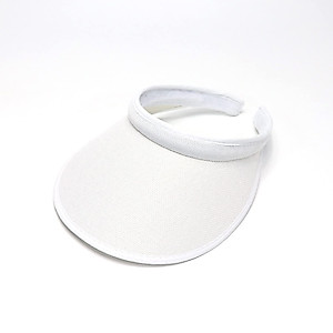 jecvxor Cloth Covered Slip-On Visor for Women, Adjustable Cap Sports Sun Visors for Men, Women's Clip On Golf/Tennis/Running Visor Hat (White)