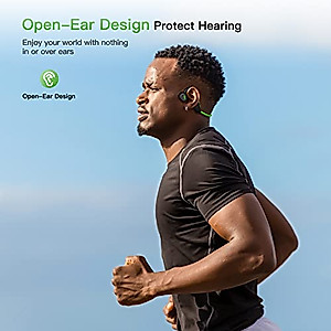 VRIFOZ Wireless Headphones Open Ear Headphones, Air Conduction Bluetooth Headphones with Microphone, Sports Headphones Sweat Resistant, IPX7 Waterproof Headset for Cycling, Hiking, Outdoor