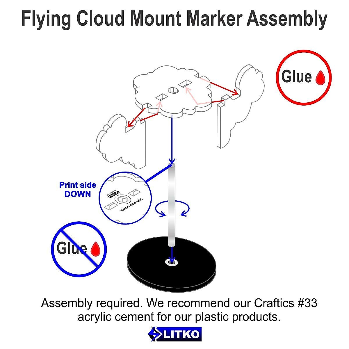 LITKO Character Mount | Wonderous Item | Role-Playing Games | Compatible with Dungeons & Dragons and Pathfinder Games (Flying Cloud)
