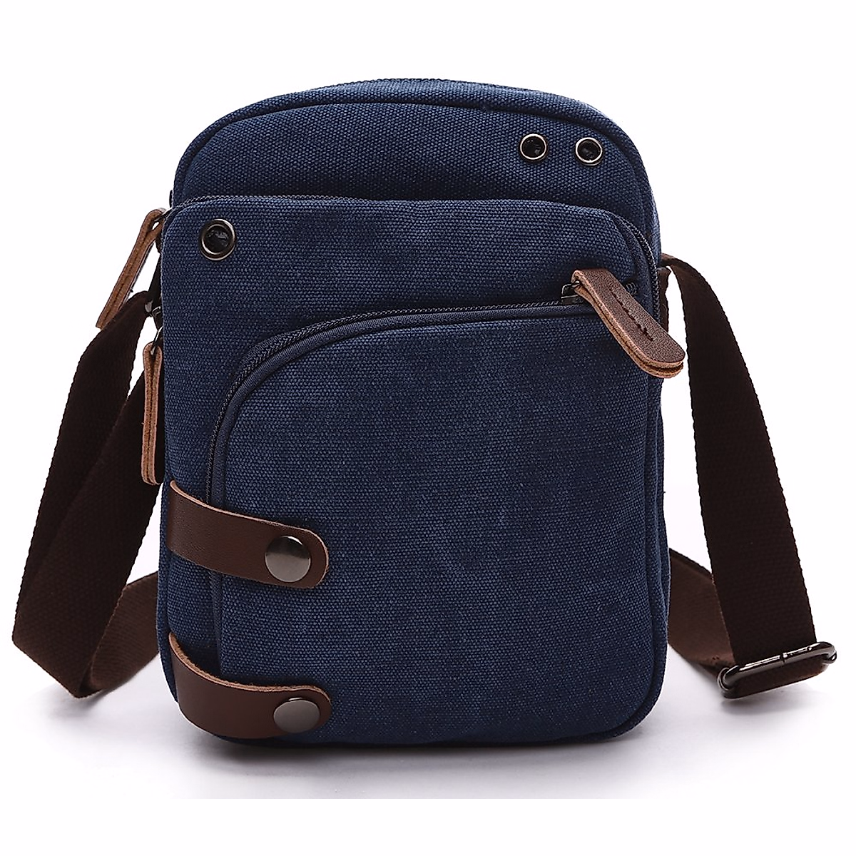 Collsants Mini Crossbody Handbag, Dark Blue, for Women and Men, Small Canvas Shoulder Purse, Travel Purse