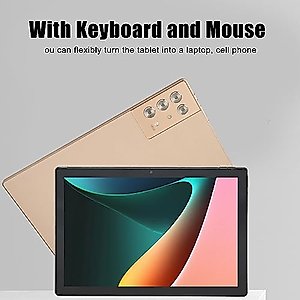 2 in 1 10 Inch Tablet for Android 12, 2.0Ghz 8 Core CPU, 8 + 256GB, 1960 x 1080 FHD HD Touch Screen, 2.4GHz and 5G WiFi, with Keyboard and Mouse, Bluetooth 5.0, 4G Calling (US