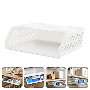 Zerodeko 3 pcs Basket Bathroom Organizer Hidden Hollow Bin Shelves Office Kitchen Small Under Sorting Pencil Drawer Cabinets Home Bedroom Desktop Objects Necessities Wall-mounted Cosmetics