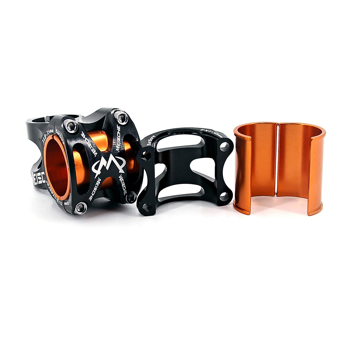 MEISCHE Upgraded 50mm Stem Mountain Bike, CNC MTB Short Stem Black 31.8 or 35mm Bars Riser, 3D Forged Enduro MTB Bar Clamp