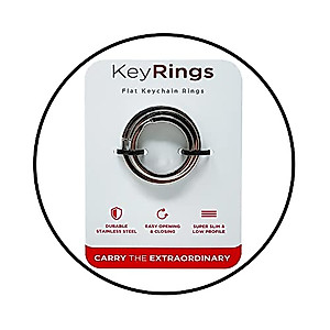 KeySmart Key Rings - Pack of 3 Flat Key Chain Rings for Key Attachment - Easy Opening and Closing Round Split Metal Key Rings for Keychains - Slim & Durable Large, Medium and Small Rings…