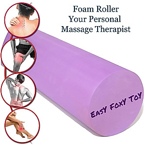 Easy FoxY ToY Small Medium Density EVA Foam Roller for Back & Leg Pain; Sore Muscle Recovery; Trigger Point Body Massage Roller Ø3.75"x18inch for Physical Therapy; Helps as Spine Cracker Stretcher