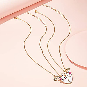 DOYYCA Easter Gifts for Girls Best Friend Necklace Magnetic Matching Bunny Friendship BFF Necklace for 2 Girls