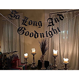 Gothic Letter So Long And Goodnight Banner - Funeral 30th Birthday Banner - Emo 30th Birthday Party Decoration (GOODNIGHT)