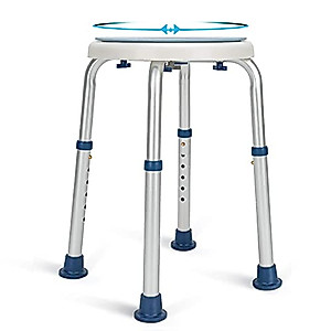 GreenChief Shower Chair for Inside Shower, 360 Degree Swivel Shower Stool, Small Shower Seat for Bathtub, Bathroom Tub Chair with Adjustable Height for Elderly, Handicap, Senior, Adults (300lbs)