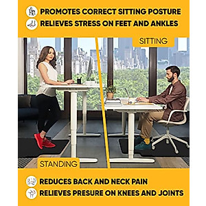 Office Chair Mat with Anti Fatigue Cushioned Foam - Chair Mat for Hardwood Floor with Foot Rest Under Desk - 2 in 1 Chairmat Standing Desk Anti-Fatigue Comfort Mat for Hard Floor - Size 54”x 36”