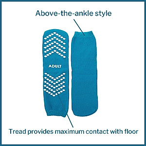 Slipper Socks Mckesson Terries Adult Large Teal Above The Ankle by Mckesson