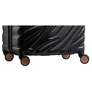 DELSEY PARIS Alexis Durable Luggage, Expandable Lightweight 4-Wheel Spinner, Easy Grip Handles for Smooth Mobility, TSA-Lock Incorporated, Men and Women, Black/Rose Gold, Check-In 25-Inch