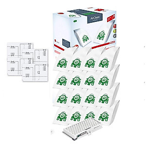 Miele Performance Pack 16 Type U AirClean Genuine FilterBags + Genuine AH30 HEPA Filter