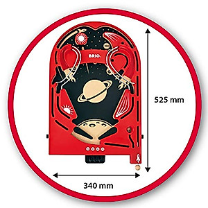 BRIO 34017 Pinball Game - Classic Vintage Arcade Style | Engaging Brain Game for Kids and Adults | Ideal Gift for Ages 6 and Up, Red