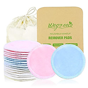 wegreeco Cotton Rounds Reusable -Reusable Bamboo Makeup Remover Pads for All Skin - Bamboo Cotton Cloth for Removing Makeup - Reusable Dog Eye Wipes Tear Stain Remover (Bamboo Velour, 3 Color)