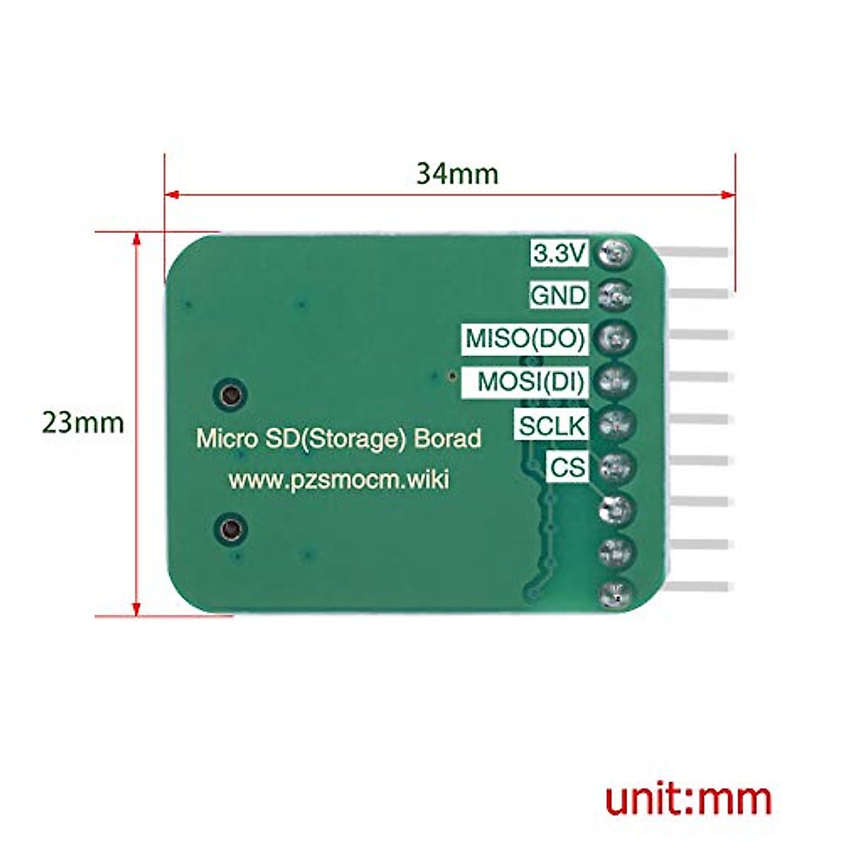 Pzsmocn Micro-SD/TF Memory Card Reader Adapter Slot Socket Module (2 Pcs) Compatible with Raspberry Pi and Arduino Board. for Smart Homes, Offices, 3D Printer and Teaching Interact with Robots.