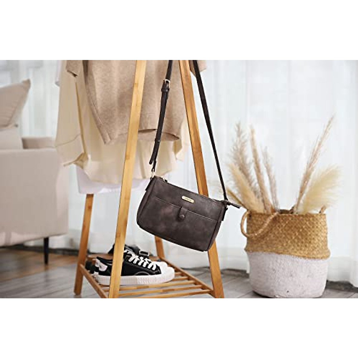 CHOLISS Leather Small Crossbody Bag Purses for Women Shoulder Wallet Adjustable Strap