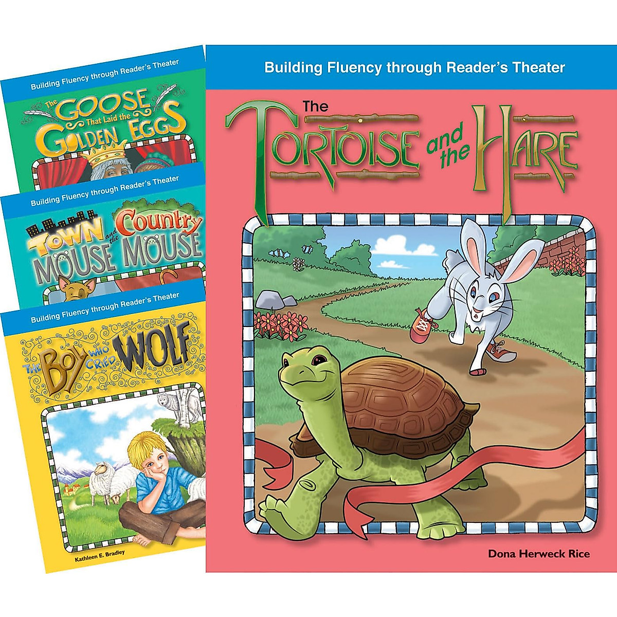 Teacher Created Materials - Reader's Theater: Fantastic Fables Set 1 - 4 Book Set - Grades 2-3 - Guided Reading Level E - Q