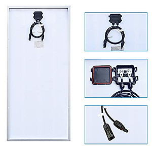 XINPUGUANG 100Watt 12Volt Solar Panel Moncrystalline Solar Panel Kit 10A Charge Controller， Extension Cable ，Mounting Brackets for RV Trailer Camper Marine Off Grid (100W Solar Kits)