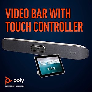 Poly - Studio X50 (Polycom) with TC8 Touch Controller - 4K Video & Audio Bar - Conferencing System for Mid-Size Meeting Rooms - Works with Teams, Zoom & more