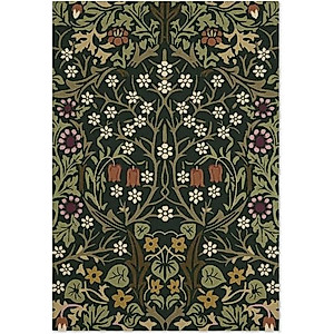Restoration and Renovation Handmade Floral Area Rug | Vibrant Flower Design, Exquisite Craftsmanship Premium Quality | Living Room Bedroom & Kitchen Décor (Green, 5' x 8')