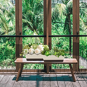 Lainrrew 3 Pack Window Box Planters, 12 Inches Rectangular Planter Plastic Flower Box Plant Pots Plant Containers with Tray for Balcony, Windowsill, Garden, Home Office Outdoor Decoration (Coffee)