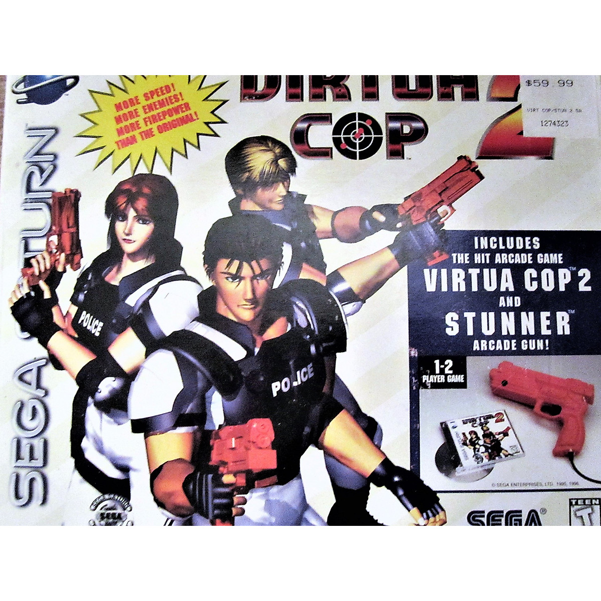 Virtua Cop 2 w/ Stunner - Sega Saturn