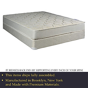 Mayton 9-Inch Gentle Firm Tight top Innerspring Mattress And 8-Inch Wood Box Spring/Foundation Set With Frame Full