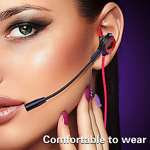 Gaming Earbuds Wired with Microphone, in-Ear Gaming Headset Earphones Headphones for PS5s PS4s, Xboxs Ones, Nintendos Switch, Playstations 4 5, Mobile Gaming 3.5MM Jack Headphones Black