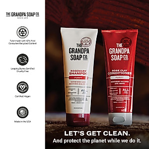 The Grandpa Soap Company Shampoo - Purifying With Rosemary and Lemongrass Oils, Leaves Scalp and Hair Feeling Clean and Fresh, All Hair Types, Vegan, Sulfates and Parabens Free, 8 Fl Oz