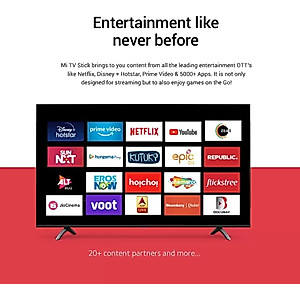 Xiaomi Mi TV Official US Version 1GB RAM +8GB ROM, Portable Streaming Media Player HD Playback 1080P HDR Netflix Quad Core 64 Bit Android TV 9.0, Bluetooth remote with Google Assistant