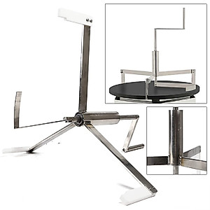 40cm Crepe Spreader Round Stainless Steel Crepe Batter Spreader Manual Non-Stick Pancake Pizza Batter Spreader Tool Crepe Maker Machine (Silver)