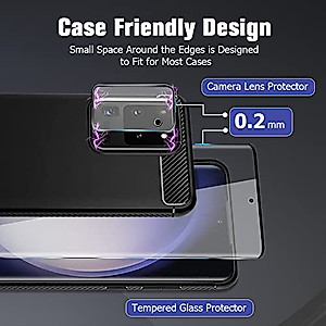 [2+2 Pack] Galaxy S20 Ultra Screen Protector with Camera Lens Protector, 9H Hardness Tempered Glass Ultrasonic Fingerprint Support 3D Curved No Bubbles for Samsung Galaxy S20 Ultra 5G 6.9 Inch