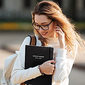 Monthly Planner/Calendar 2023-2025 - July 2023-June 2025, Monthly Academic Planner 2023-2025, 9" x 11", 2-Year Monthly Planner with inner Pocket, Flexible Embossed Cover, Elastic Closure, Great for Organizer