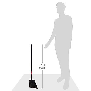 Rubbermaid Commercial 6374 7-1/2" Length x 2" Width x 35" Height, Black Color, Polypropylene Lobby Broom with Vinyl Coated Metal Handle